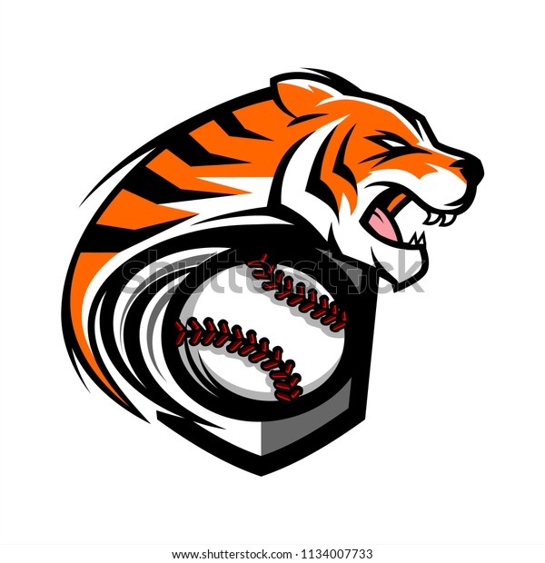 Tiger Baseball Team Logo Stock Vector (Royalty Free) 1134007733 ...