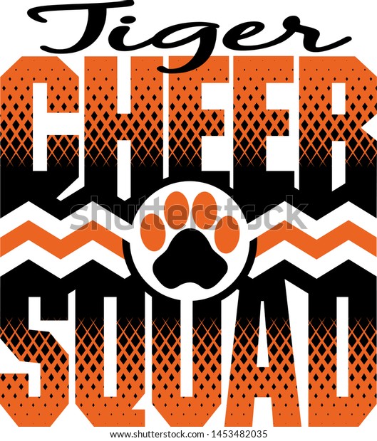 Tiger Cheer Squad Team Design Chevrons Stock Vector (Royalty Free ...
