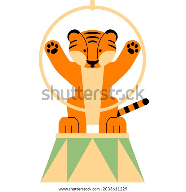 Tiger Circus Vector Illustration Character Flat Stock Vector (Royalty ...