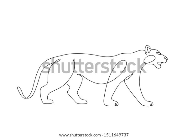 Tiger Continuous Line Drawing Wildlife Vector Stock Vector (Royalty ...