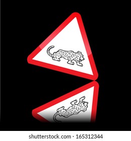 Tiger Danger Signs Stock Vector (Royalty Free) 165312344 | Shutterstock