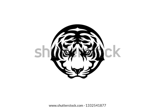 Tiger Face Logo Design Stock Vector (Royalty Free) 1332541877 ...