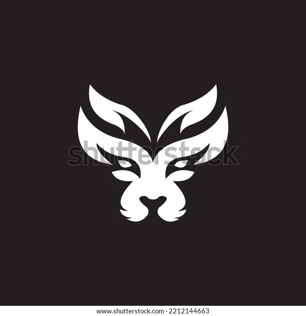 Tiger Face Mask Logo On Black Stock Vector (Royalty Free) 2212144663 ...
