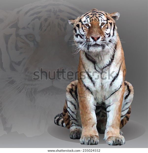 Tiger Geometrical Style Vector Illustration Stock Vector (Royalty Free ...