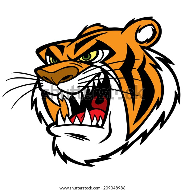 Tiger Growl Stock Vector (Royalty Free) 209048986 | Shutterstock