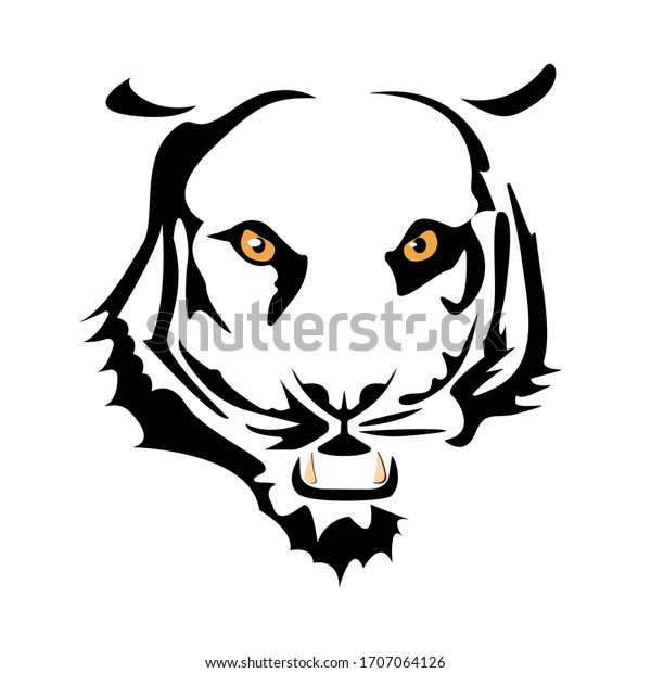 Tiger Head Front View Ilustration Vector Stock Vector (Royalty Free ...