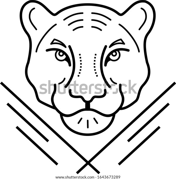 Tiger Head Line Art Icon Stock Vector (Royalty Free) 1643673289 ...