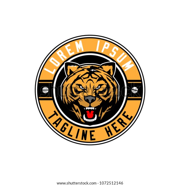 Tiger Head Logo Round Emblem Vector Stock Vector (Royalty Free ...