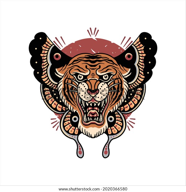 Tiger Illustration Tattoo Vector Design Stock Vector (Royalty Free ...