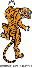 Tiger Jump Tattoo Stock Vector (Royalty Free) 1163498425 | Shutterstock