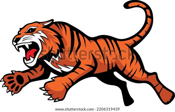 Tiger Jumping Illustration Vector Stock Vector (Royalty Free ...