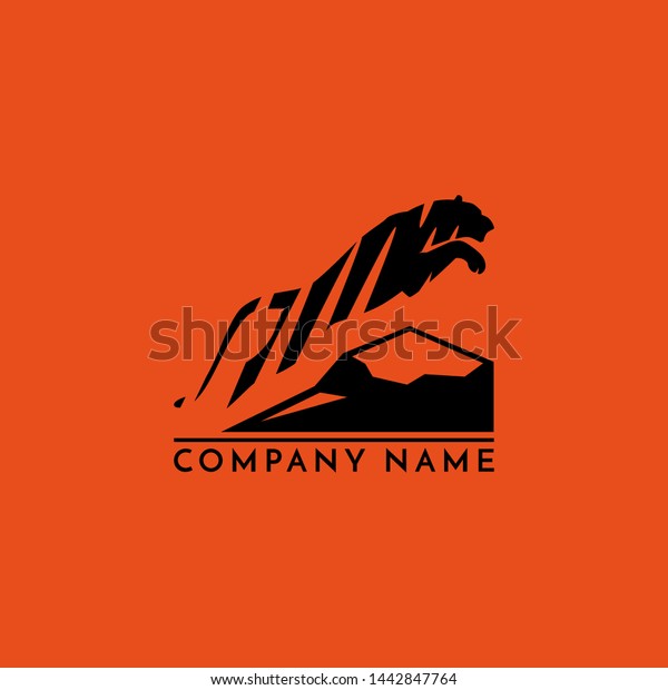 Tiger Jumping Logo Sign Silhouette Vector 库存矢量图（免版税）1442847764 ...
