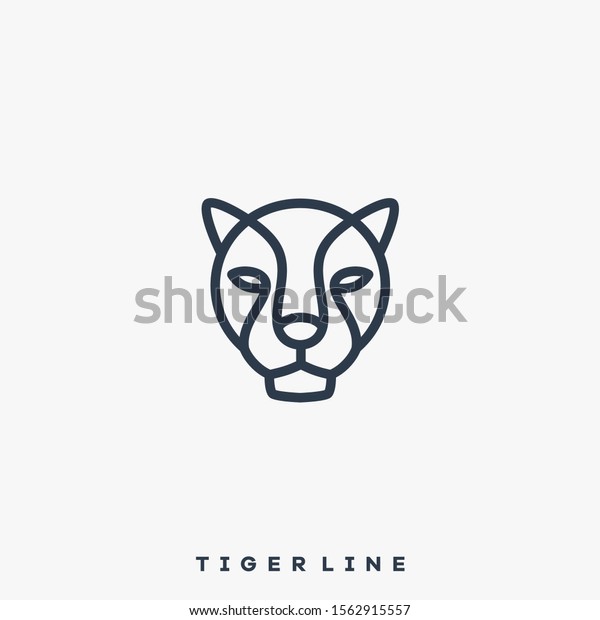 Tiger Line Art Illustration Vector Template Stock Vector (Royalty Free ...