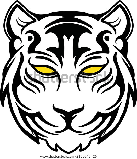 Tiger Line Art Vector Stock Vector (Royalty Free) 2180543425 | Shutterstock
