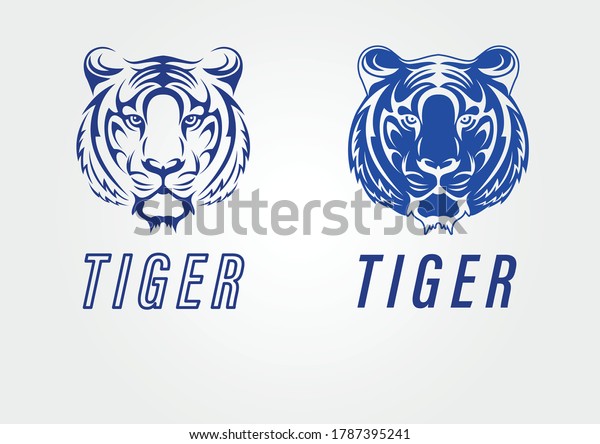 Tiger Logo Icon Vector Blue Stock Vector (Royalty Free) 1787395241 ...