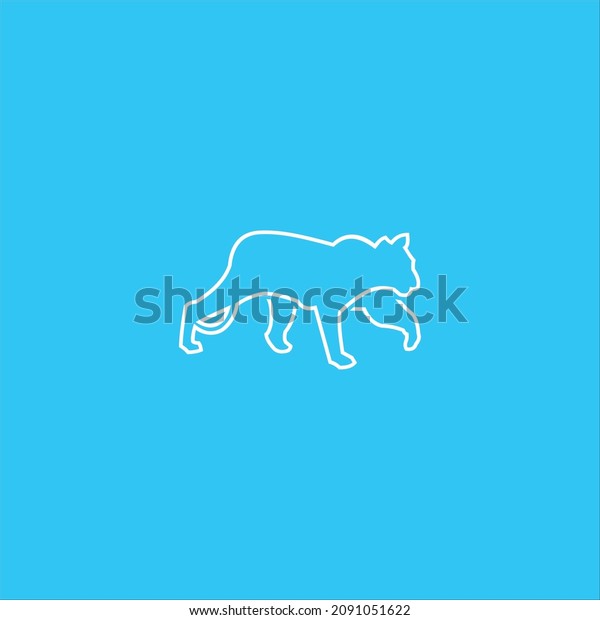 Tiger Logo Vector Line Art Template Stock Vector (Royalty Free ...