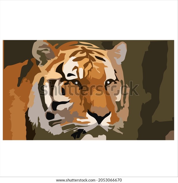 Tiger Look Calm Vector Stock Vector (Royalty Free) 2053066670 ...