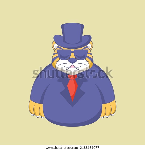 Tiger Mafia Boss Carton Vector Illustration: เวกเตอร์สต็อก (ปลอดค่า ...