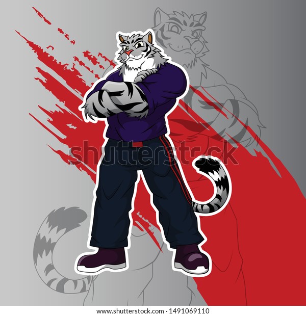 Tiger Mascot Conceptual Design Illustration Vector Stock Vector ...