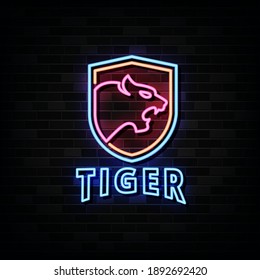 Tiger Neon Logo Vector Design Template Stock Vector (Royalty Free ...