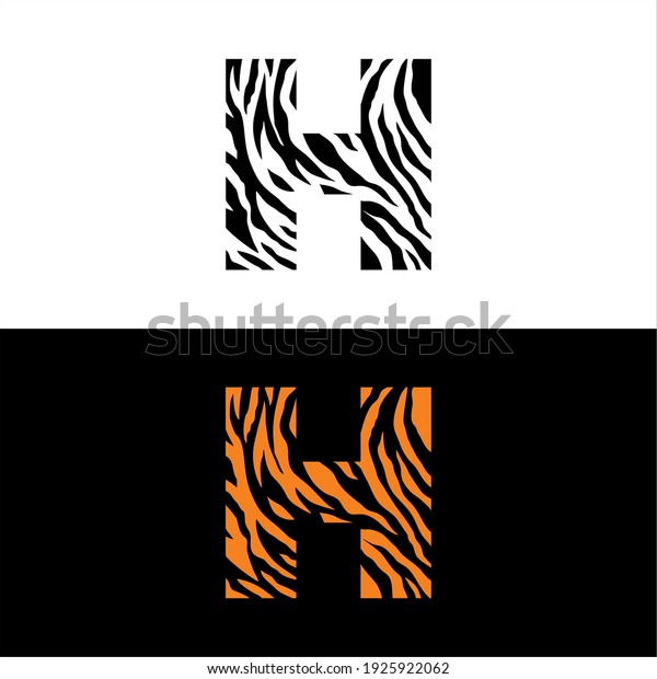Tiger Pattern Letter H Logo 001 Stock Vector (Royalty Free) 1925922062 ...