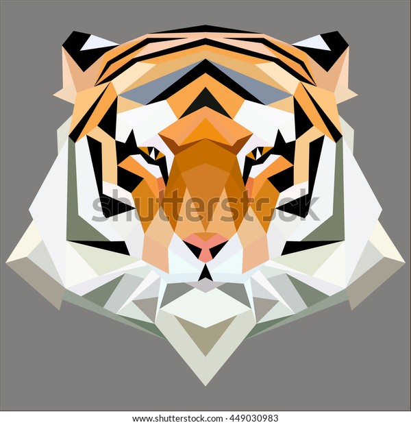Tiger Poly Vector Animal Illustration Polygonal Stock Vector (Royalty ...