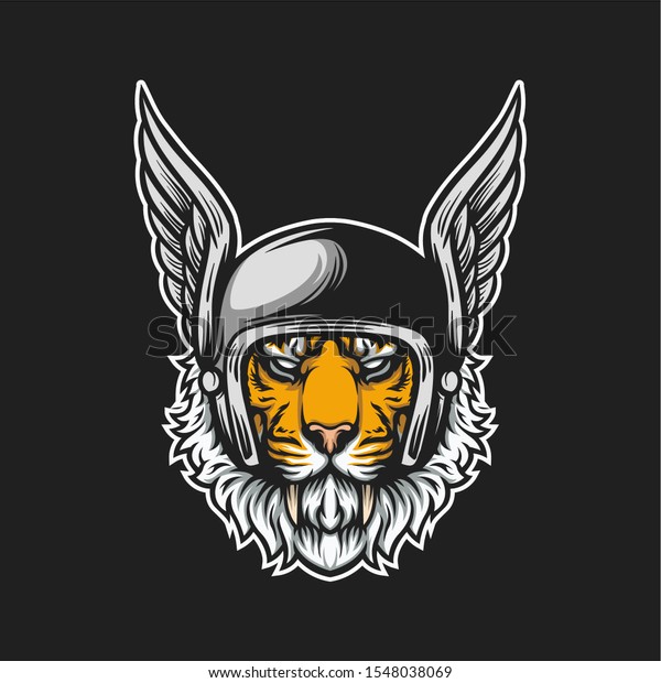 Tiger Rider Head Vector Illustration : image vectorielle de stock ...