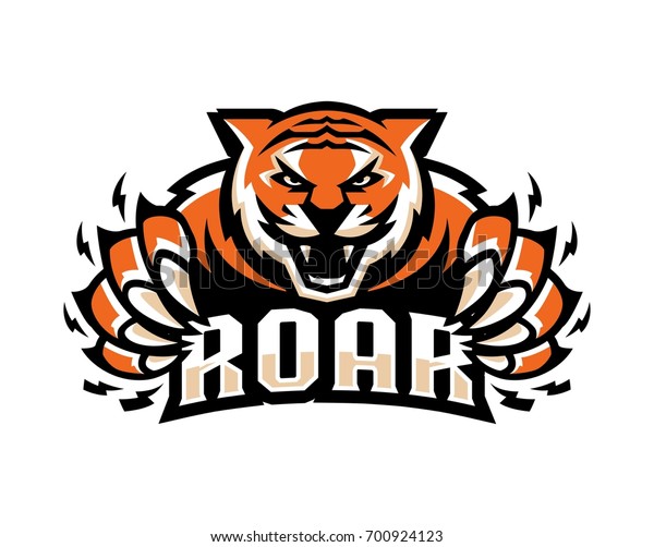 Tiger Roar Illustration Logo Template Stock Vector (Royalty Free) 700924123