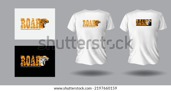 Tiger Roar Text Tshirt Design Vector Stock Vector (Royalty Free ...
