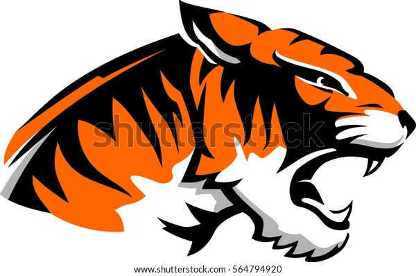 Tiger Side View Mascot Stock Vector (Royalty Free) 564794920