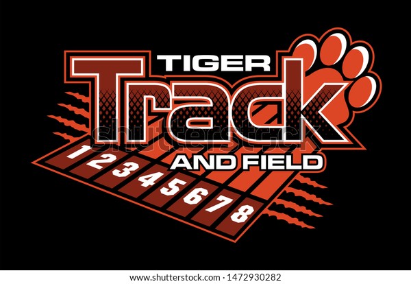 Tiger Track Field Team Design Track Stock Vector (Royalty Free) 1472930282