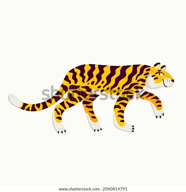 Tiger Vector Illustration Cartoon Tiger Creeping: Vector có sẵn (miễn ...