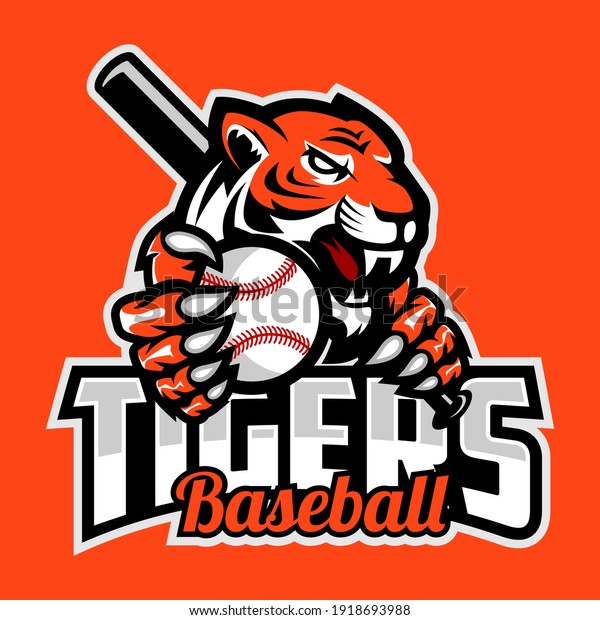Tigers Baseball Team Design Head Mascot Stock Vector (Royalty Free ...