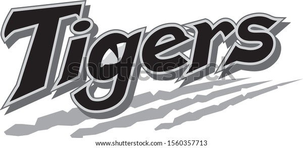 Tigers Team Logo Text Illustration Stock Vector (Royalty Free ...