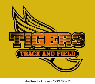 Tigers Track Field Team Design Track Stock Vector (Royalty Free ...