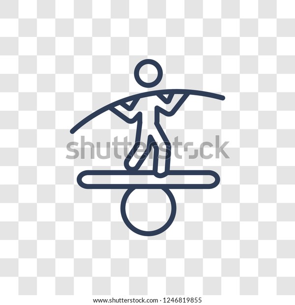 Tightrope Walker Icon Trendy Linear Tightrope Stock Vector (Royalty ...