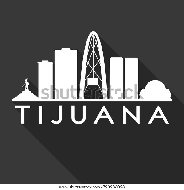 Tijuana Mexico America Flat Icon Skyline Stock Vector (Royalty Free ...