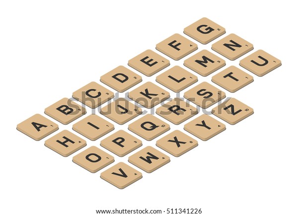 Tile Alphabet Puzzle Word Game Isometric Stock Vector (Royalty Free ...