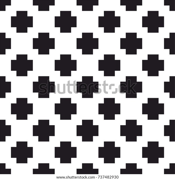 Tile Cross Plus Black White Vector Stock Vector (Royalty Free ...