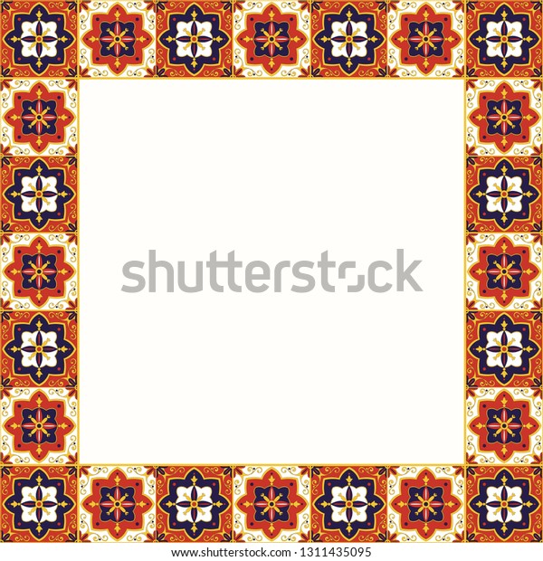 Tile Frame Vector Vintage Border Pattern Stock Vector (Royalty Free ...