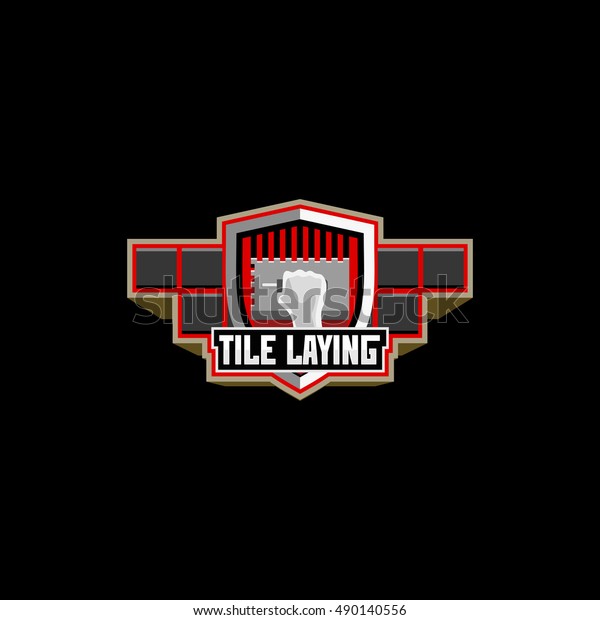 Tile Laying Logo Badge Emblem Stock Vector (Royalty Free) 490140556