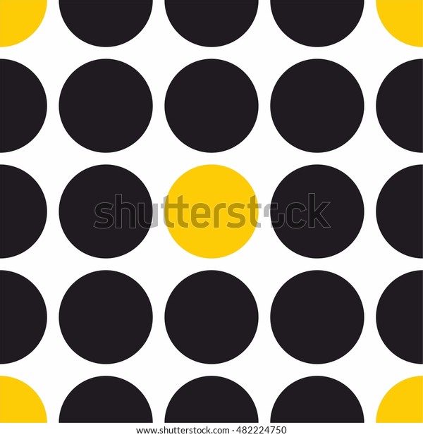 Tile Pattern Black Yellow Polka Dots Stock Vector (Royalty Free ...