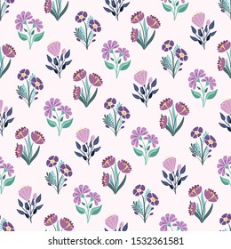 Tiled Garden Floral Seamless Pattern Stock Vector (Royalty Free ...