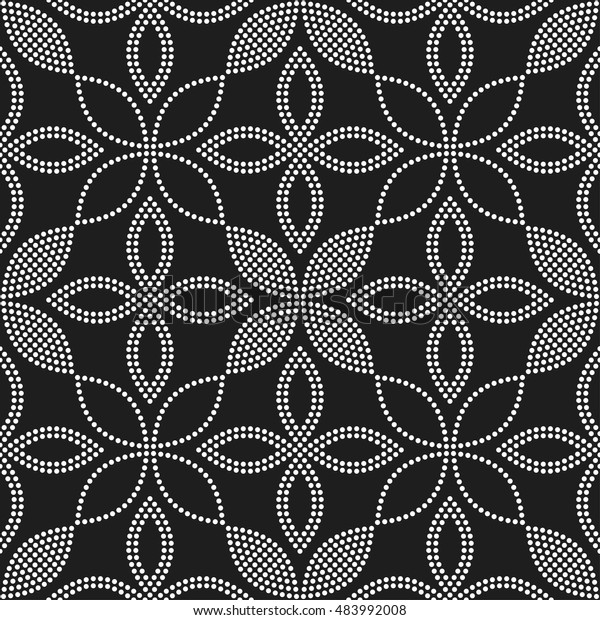 Tiled Seamless Flower Pattern Dotted Petals Stock Vector (Royalty Free ...