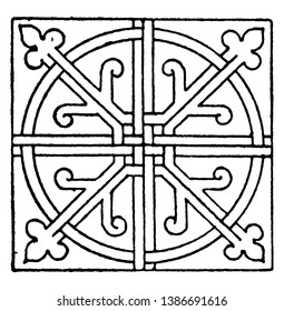 Tiles Square Panel Cistercian Monastery Bebenhausen Stock Vector ...