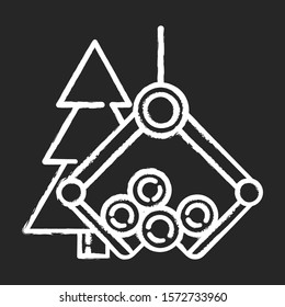 Timber Industry Chalk Icon Logging Sector Stock Vector (Royalty Free ...