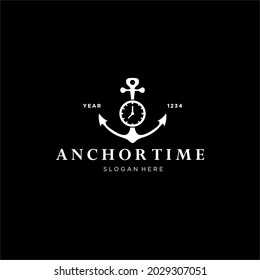 Time Anchor Logo Vector Illustration Clock Stock Vector (Royalty Free ...
