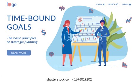 Time Bound Goals Landing Page Flat Stock Vector (Royalty Free ...