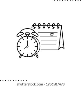 Time Calendar Watch Vector Icon Outlines Stock Vector (Royalty Free ...