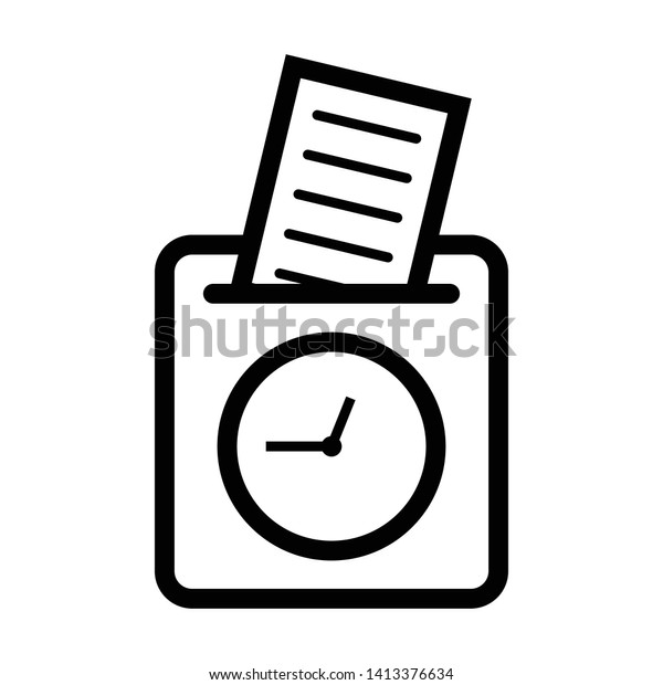 Time Card Simple Icon Vector Stock Vector (Royalty Free) 1413376634 ...